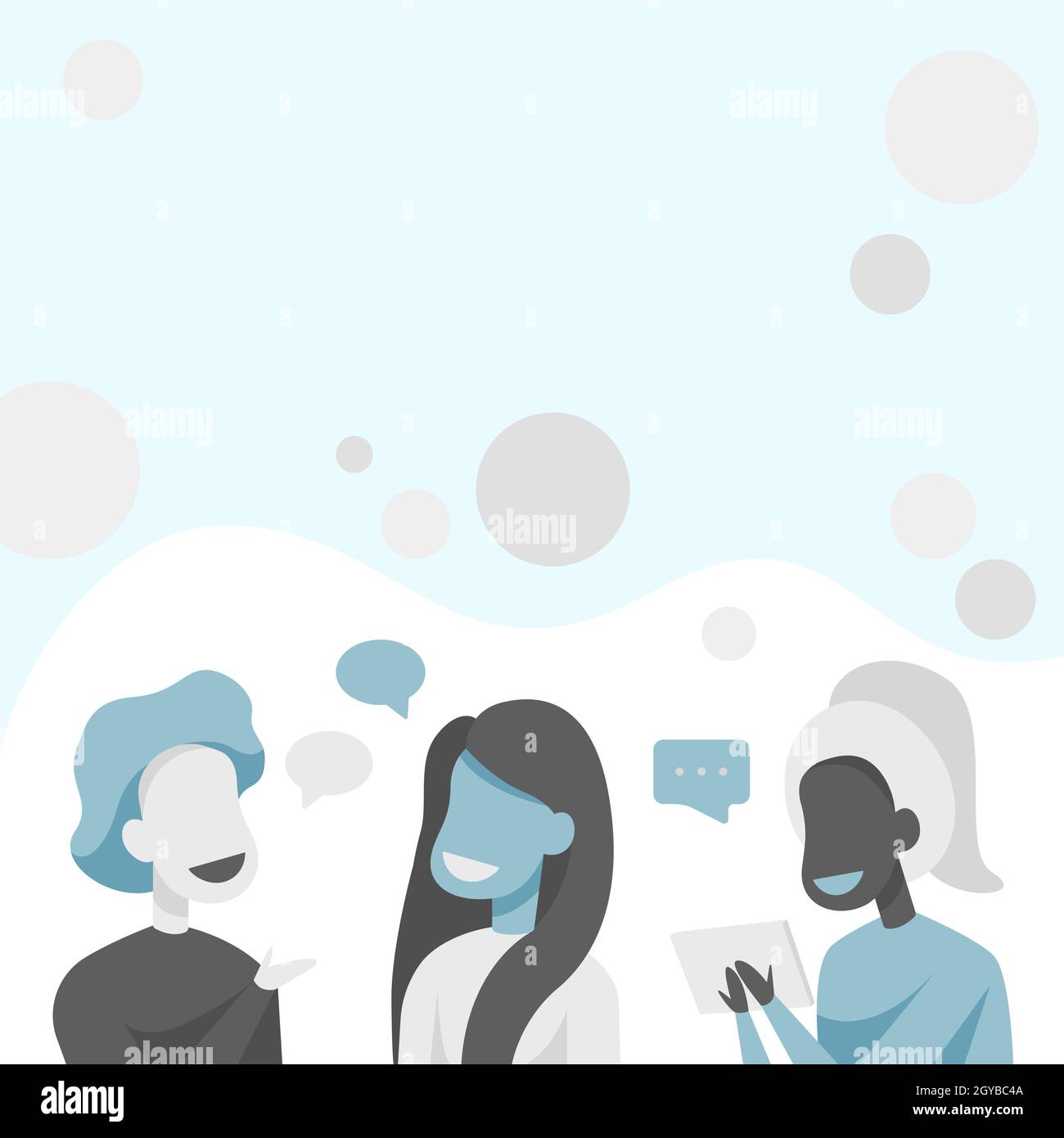 Happy Friends Talking To Each Other Having Fun Conversation Stock Photo ...