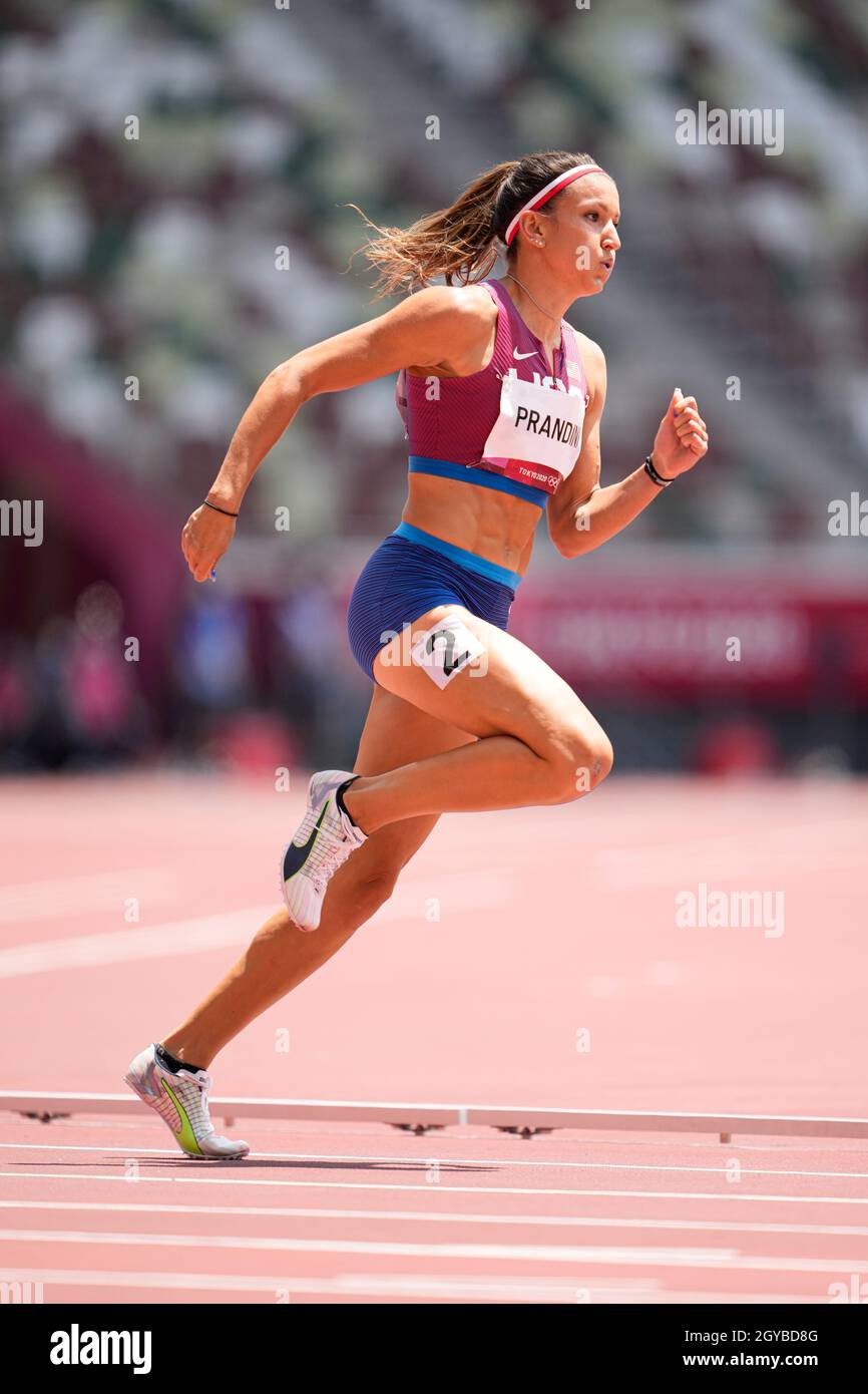 Jenna Prandini participated in the 200 m semifinal of the 2020 Tokyo ...
