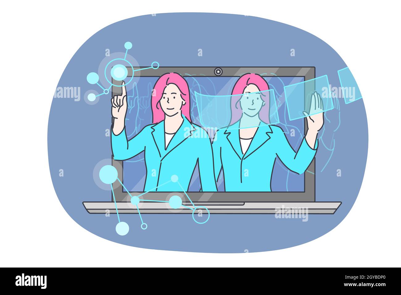 Virtual assistant cartoon hi-res stock photography and images - Alamy