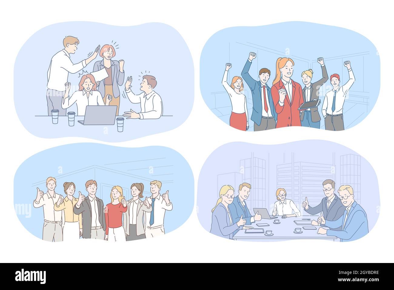 Success, agreement, business, negotiations, teamwork concept. Happy ...