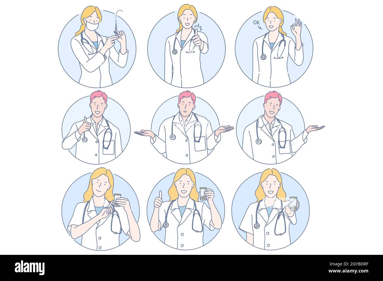 Healthcare, doctor, medicine, injection, medical exam concept. Young ...