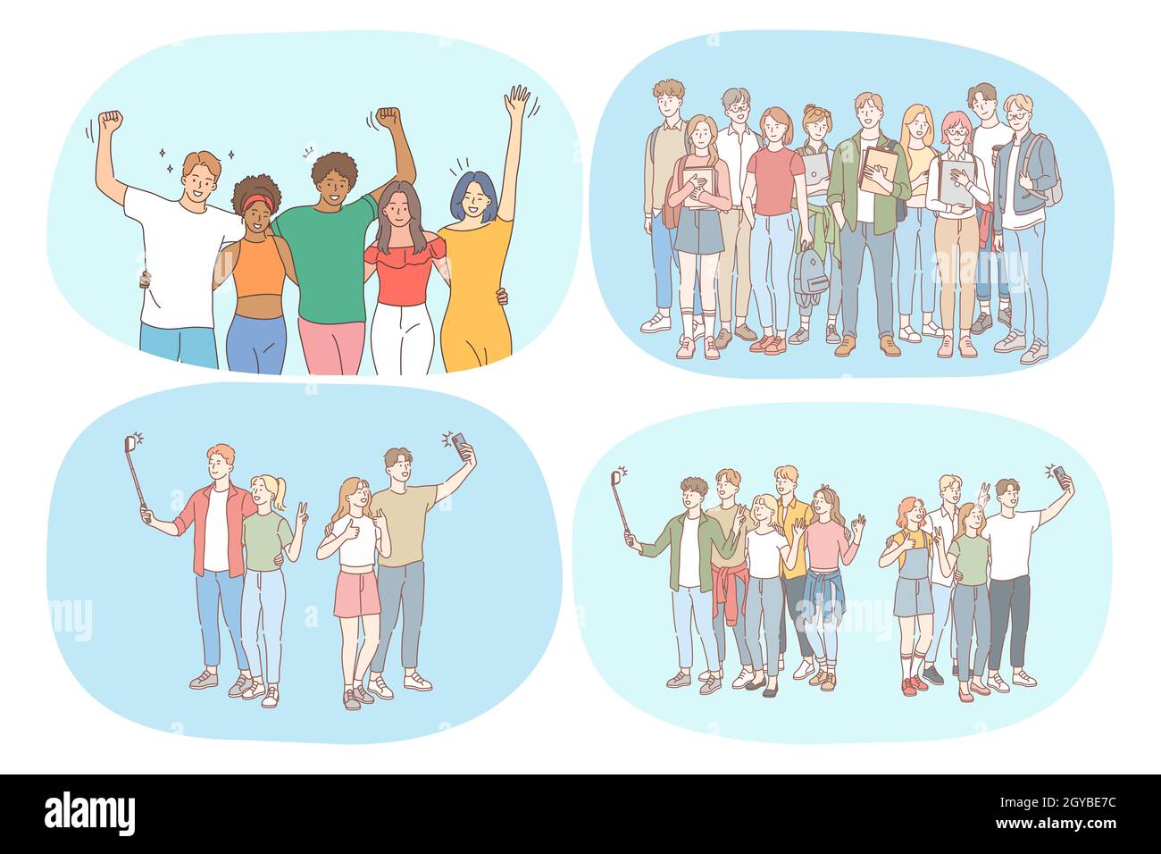 Teens party cartoon hi-res stock photography and images - Alamy