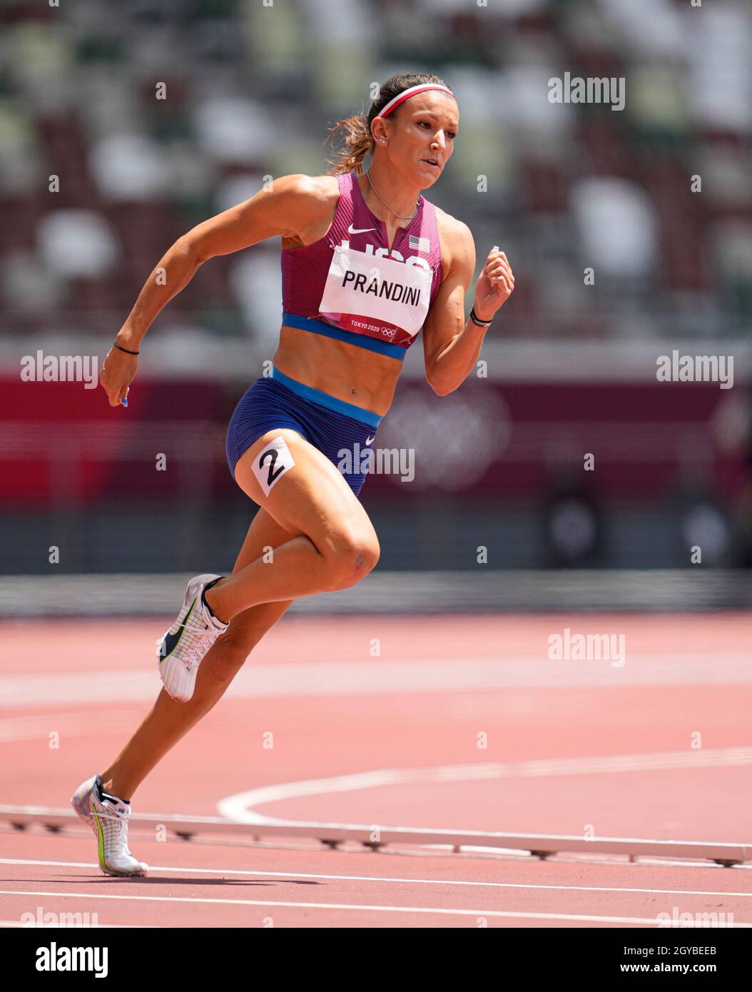 Jenna Prandini participated in the 200 m semifinal of the 2020 Tokyo ...