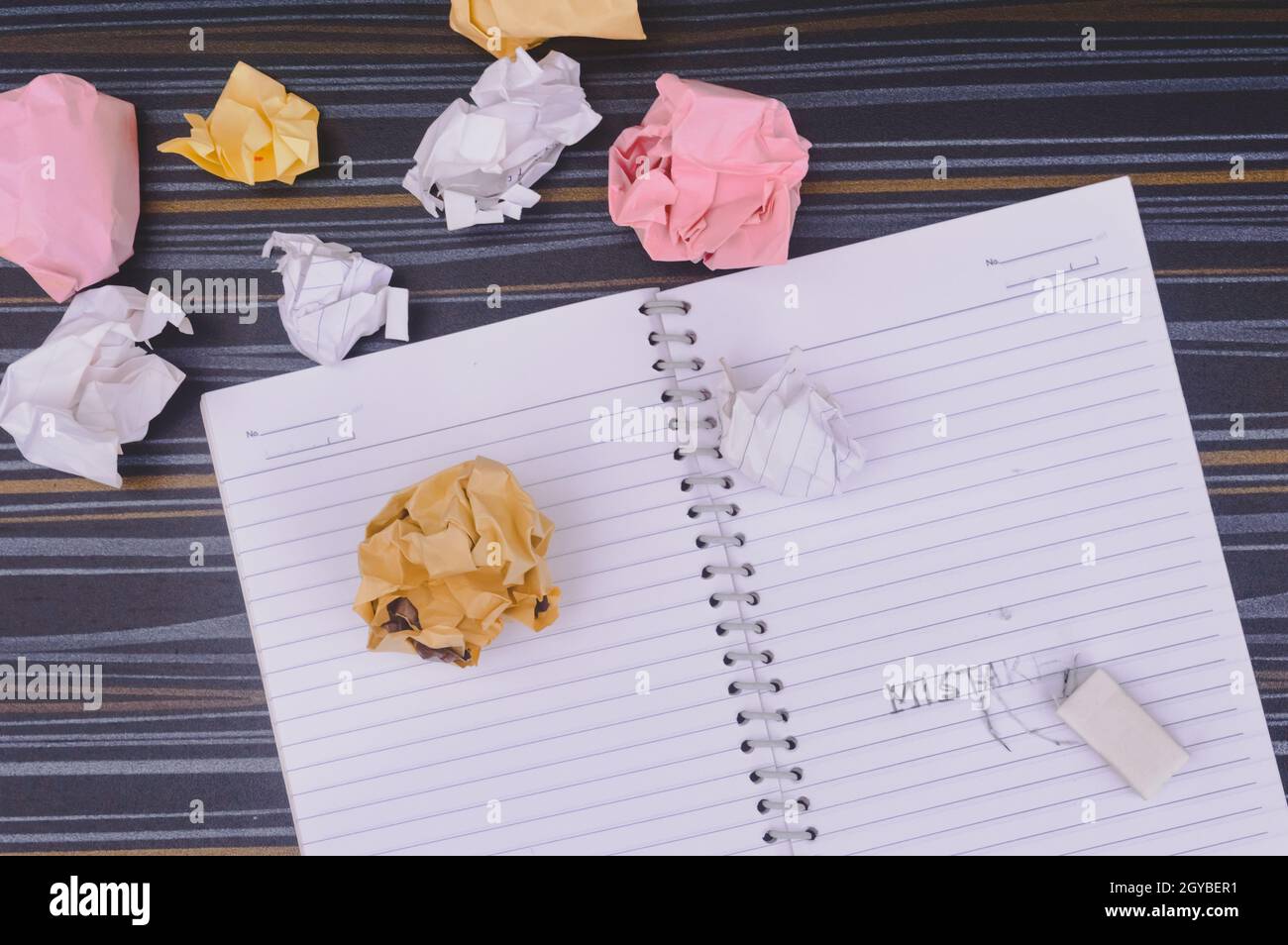 Erasing Mistake on notepad. Learning, wrong, blooper, regret sayings ...