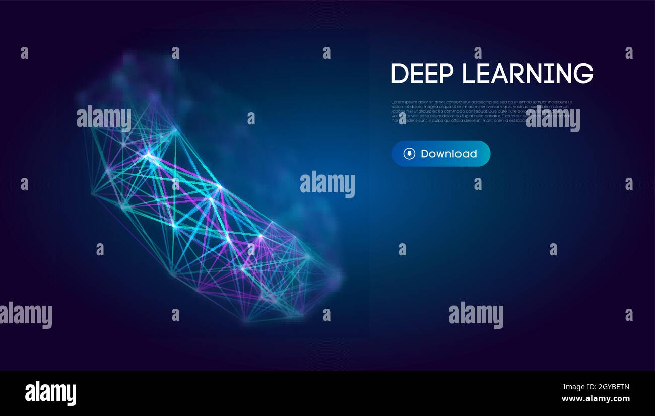 Deep learning science technology background. Network communication ai ...