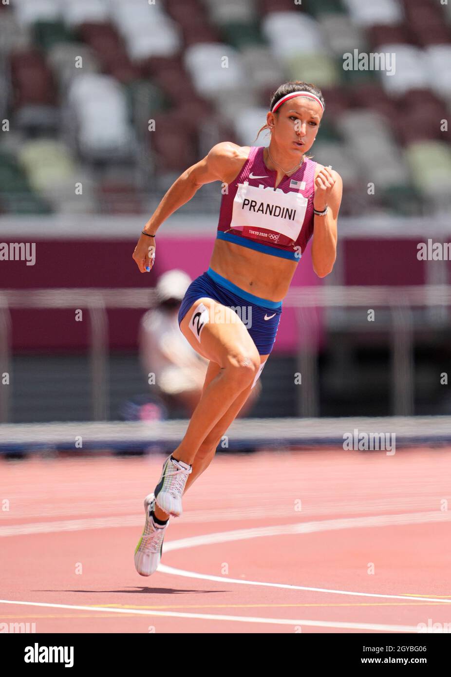 Jenna Prandini participated in the 200 m semifinal of the 2020 Tokyo ...