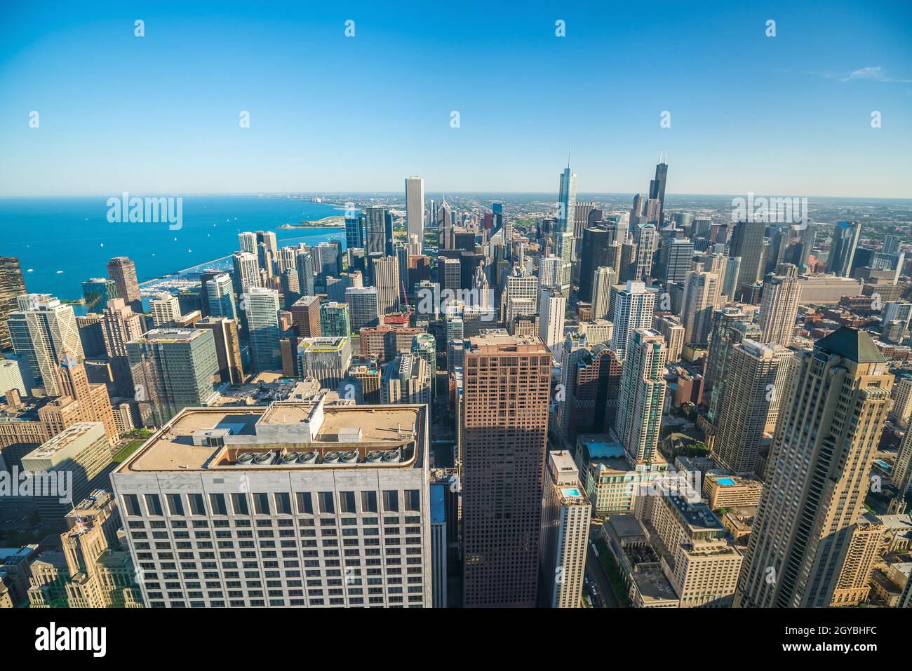 View of downtown Chicago from above in USA Stock Photo - Alamy