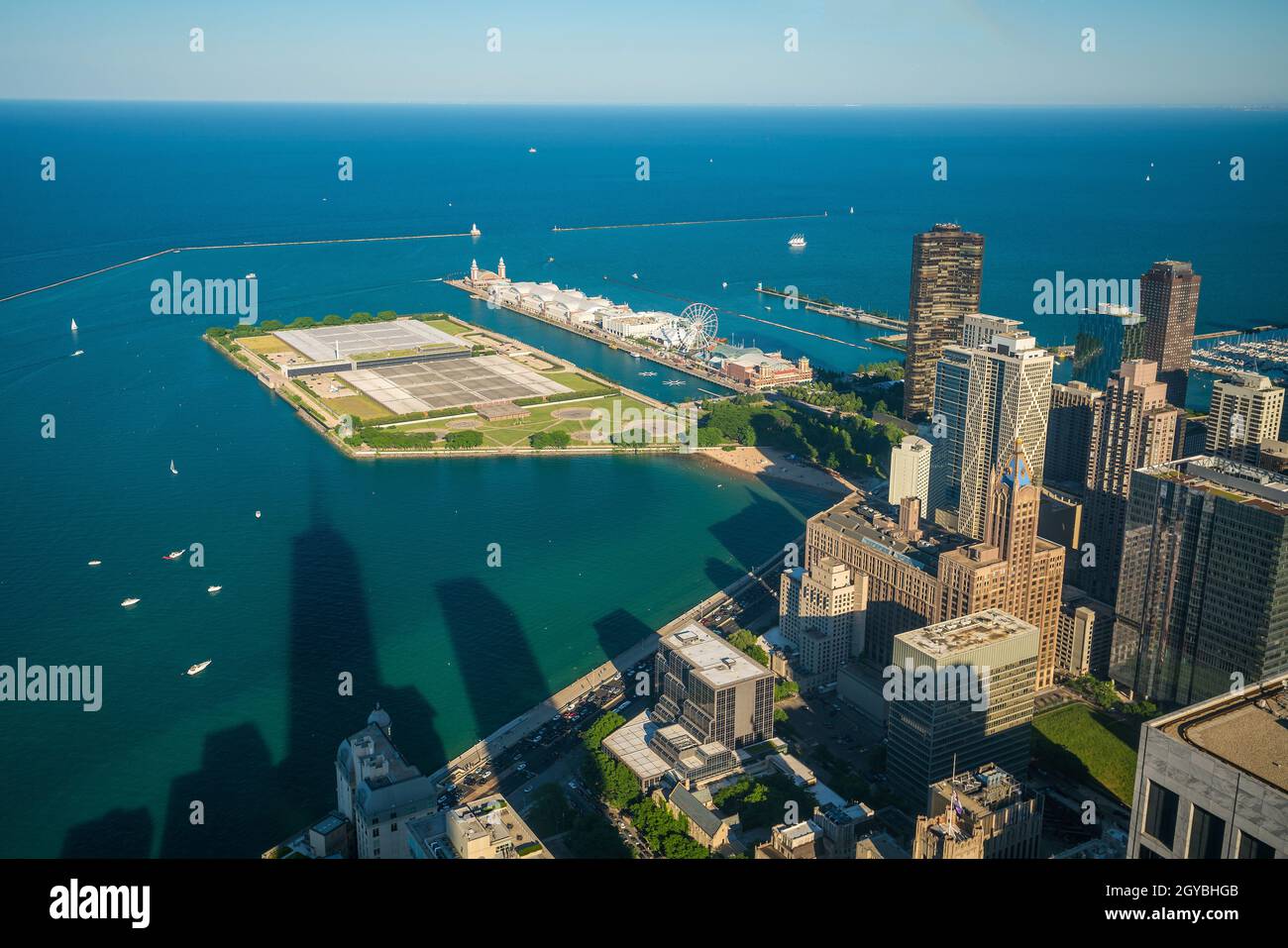 View of downtown Chicago from above in USA Stock Photo - Alamy