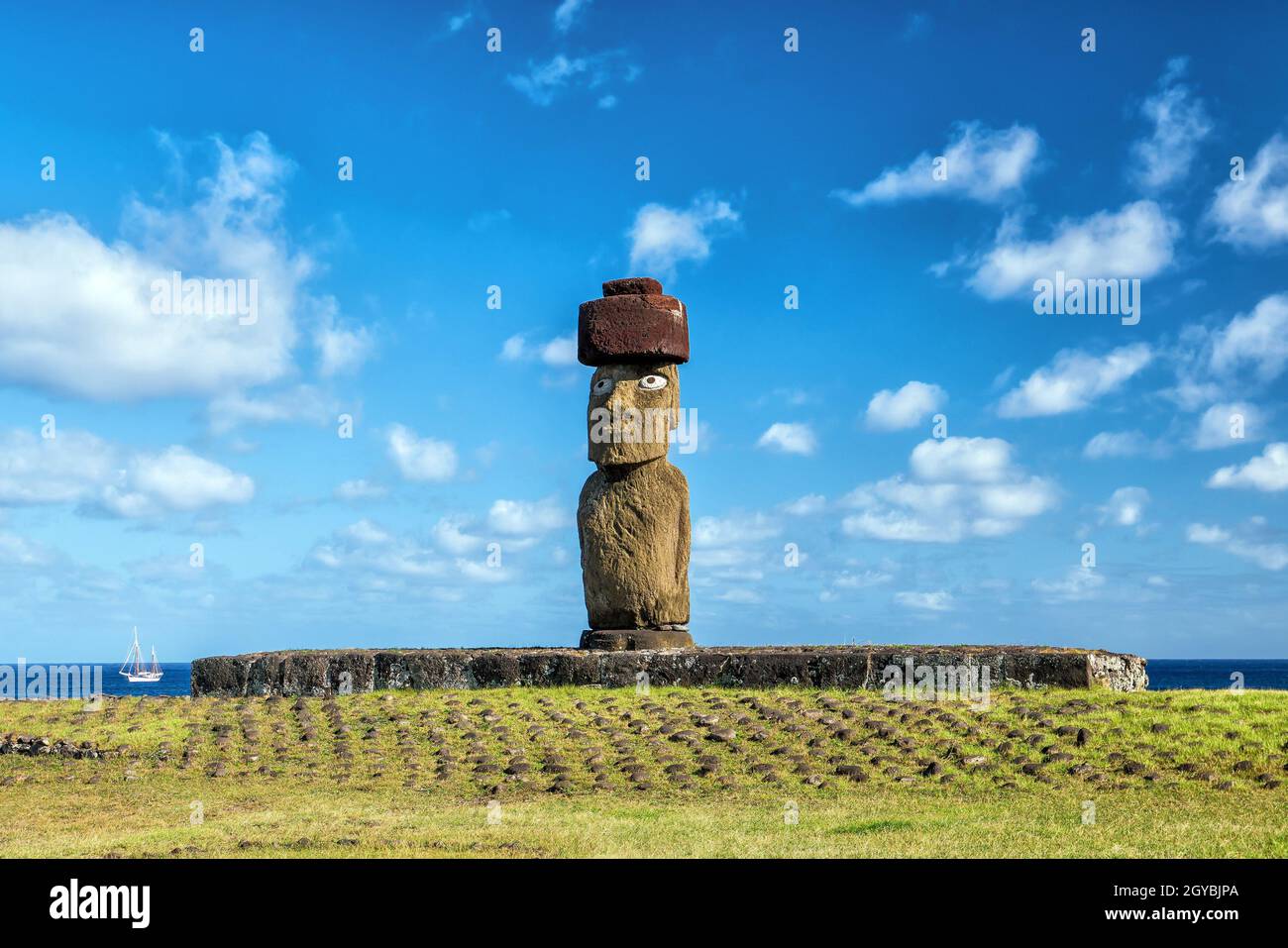 Shot of Moai statue at Easter Island Chile Stock Photo - Alamy