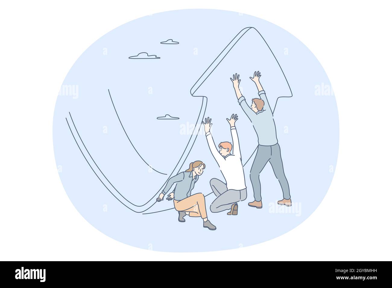 Cooperation, Teamwork, business partnership concept. Young business ...