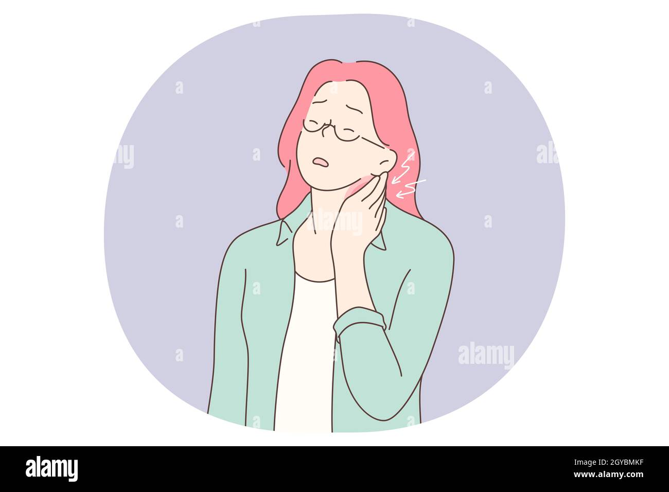 Suffering from pain in muscles, joints, injuries concept. Young unhappy ...