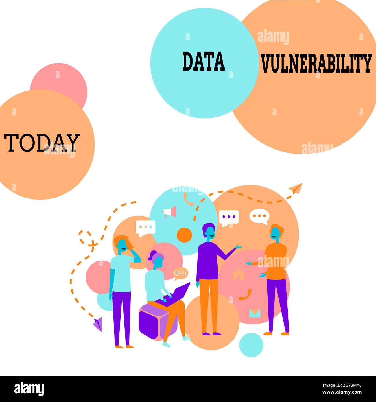Text caption presenting Data Vulnerability, Business showcase weakness ... Text caption presenting Data Vulnerability, Business showcase weakness ...
