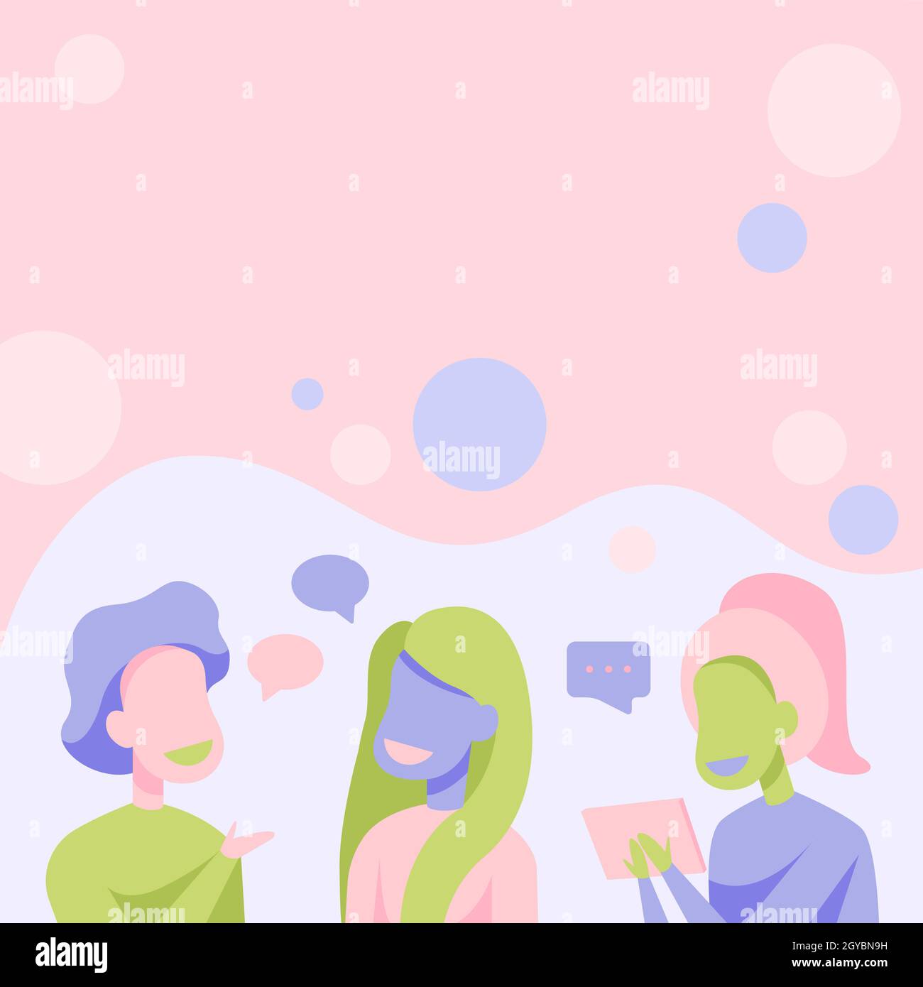 Happy Friends Talking To Each Other Having Fun Conversation Stock Photo ...