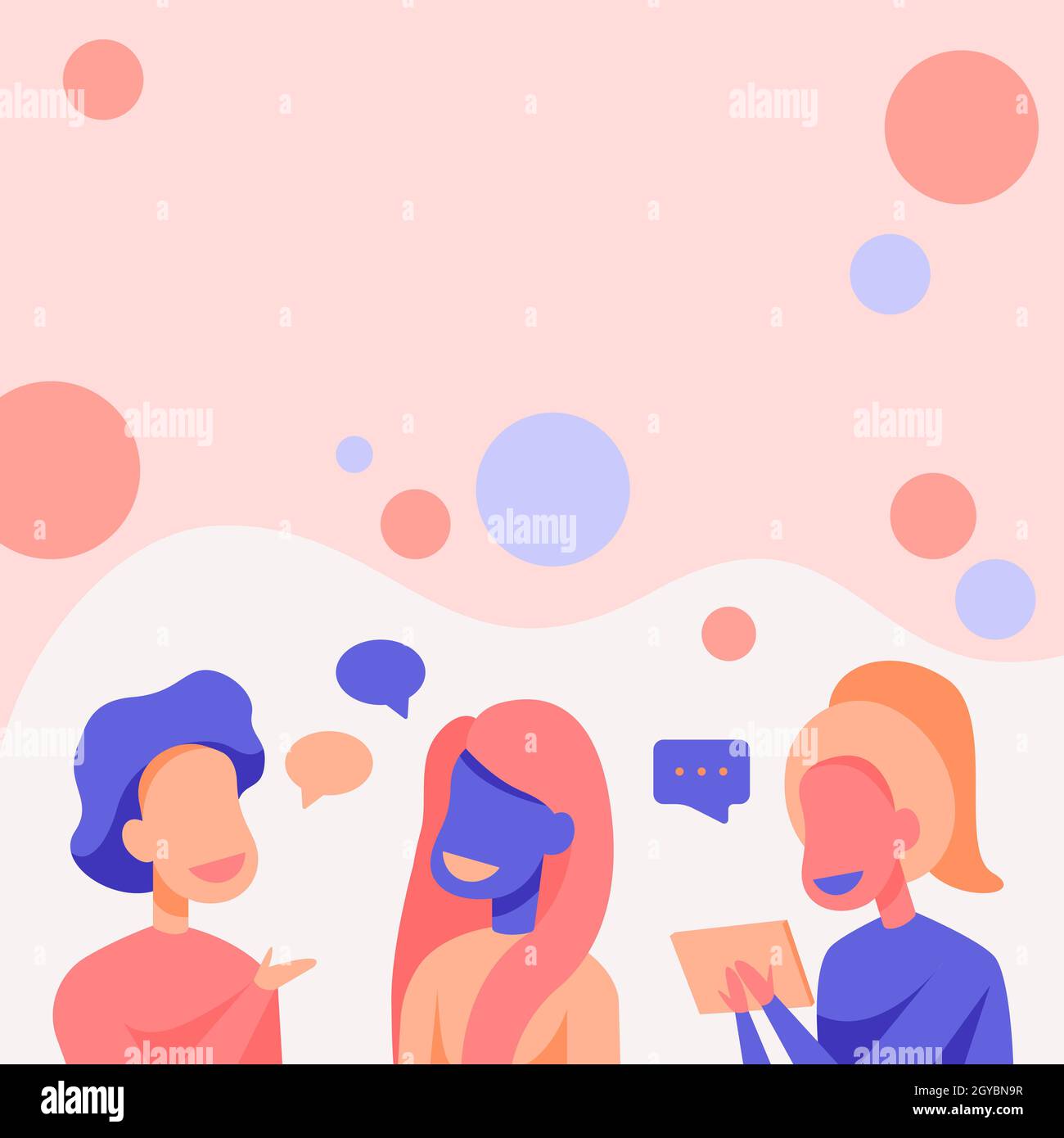 Happy Friends Talking To Each Other Having Fun Conversation Stock Photo ...