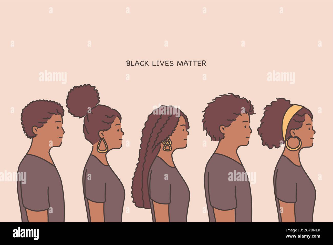 Black Lives Matter lettering, human rights of black people concept ...