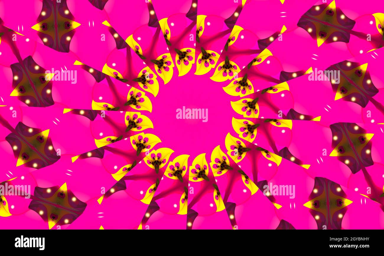 Pink kaleidoscope flower seamless kaledoscope texture or pattern, Good ...