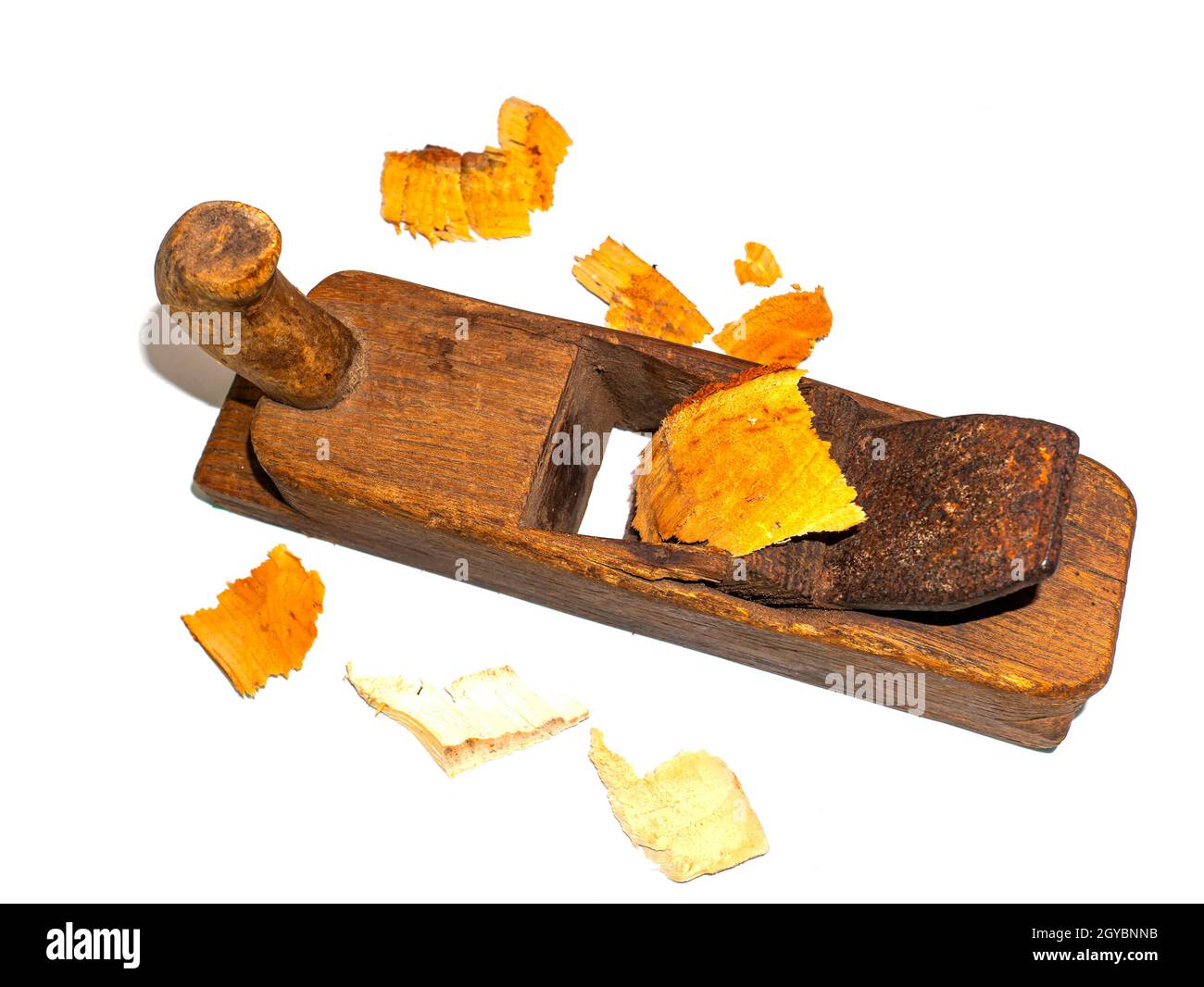 Carpentry tool wooden plane on a white background. Craftsman. Carpenter ...