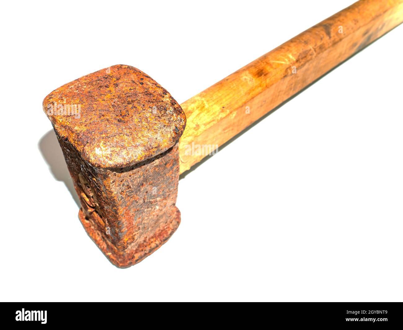 Iron sledgehammer with a wooden handle hand tools. Big hammer. Hand ...