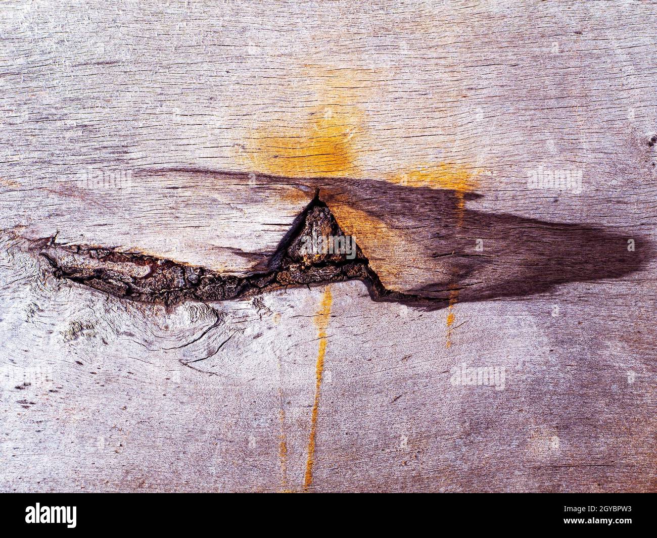 Faded texture of a wooden plank surface with rusty spots. Rusty metal ...