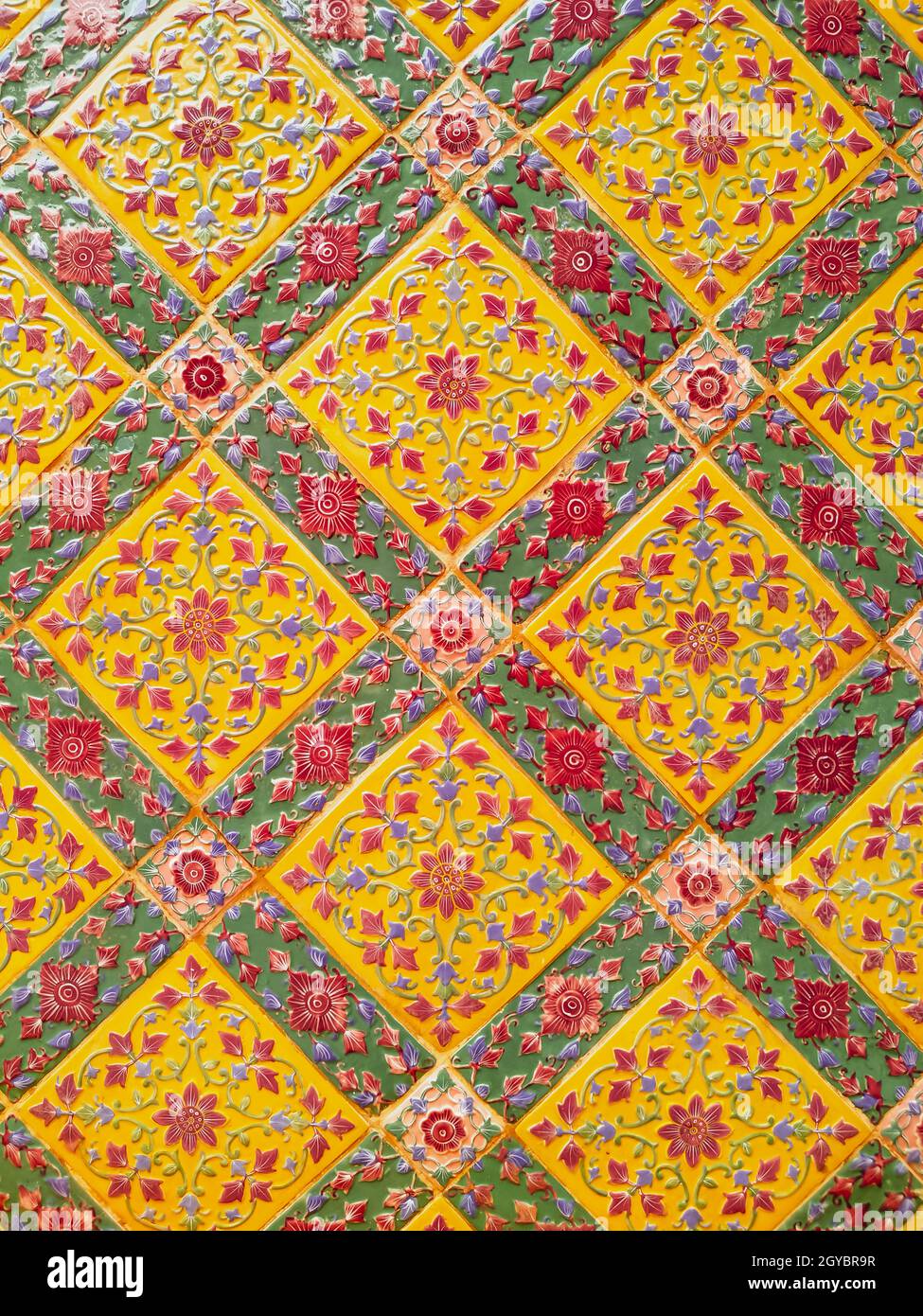 Vintage tile texture in temple hi-res stock photography and images - Alamy