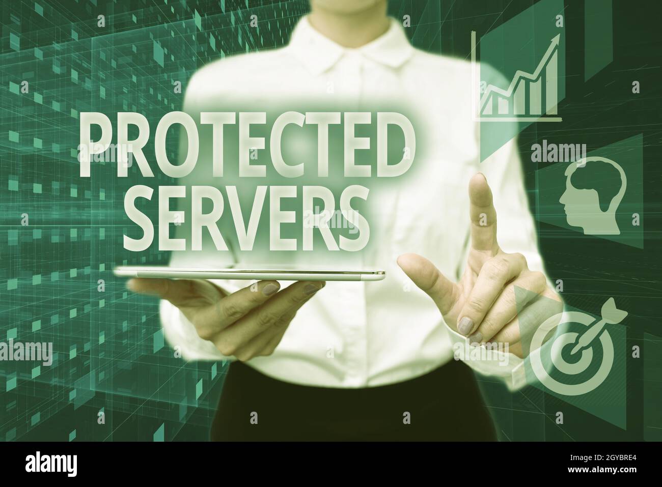 Inspiration showing sign Protected Servers, Concept meaning technology ...