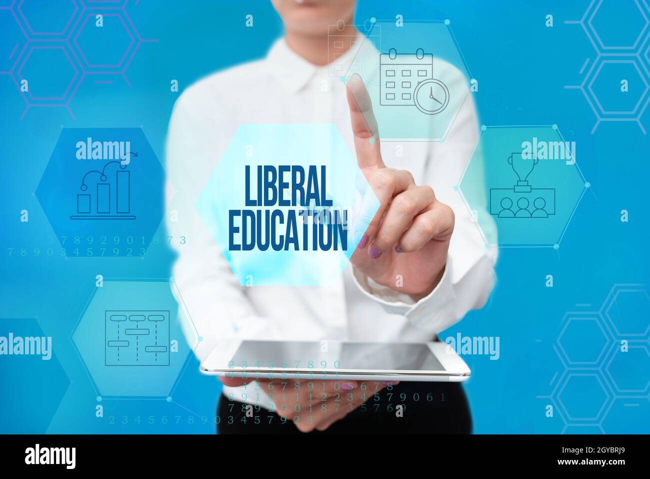 Sign displaying Liberal Education, Word Written on education suitable ...