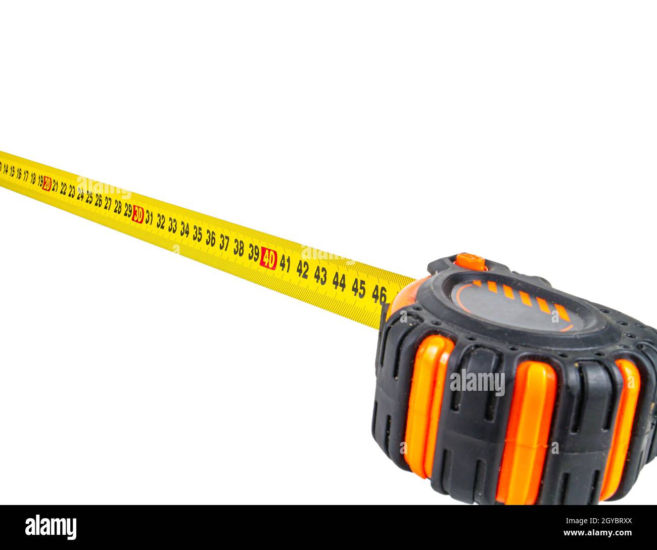Working tool measuring tape on a white background. Yardstick. Ruler for ...