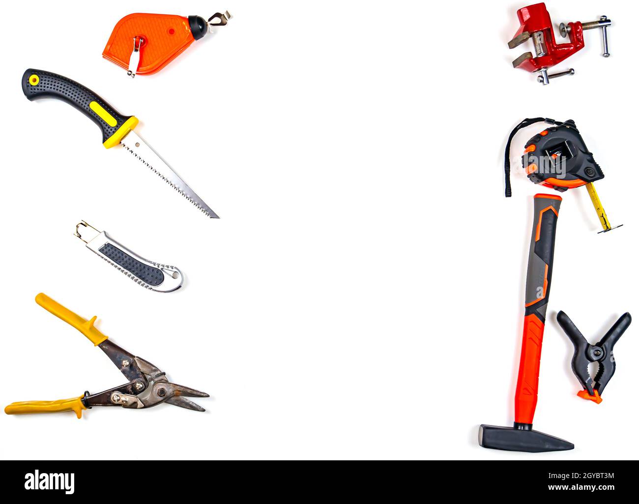 Builder working tool on a white background. Working tool. Construction ...