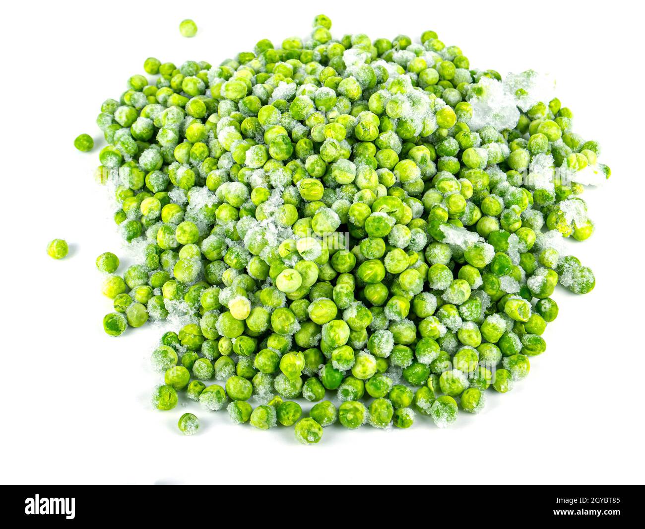 Frozen green peas vegetable on a white plate. Frozen vegetables. Green ...