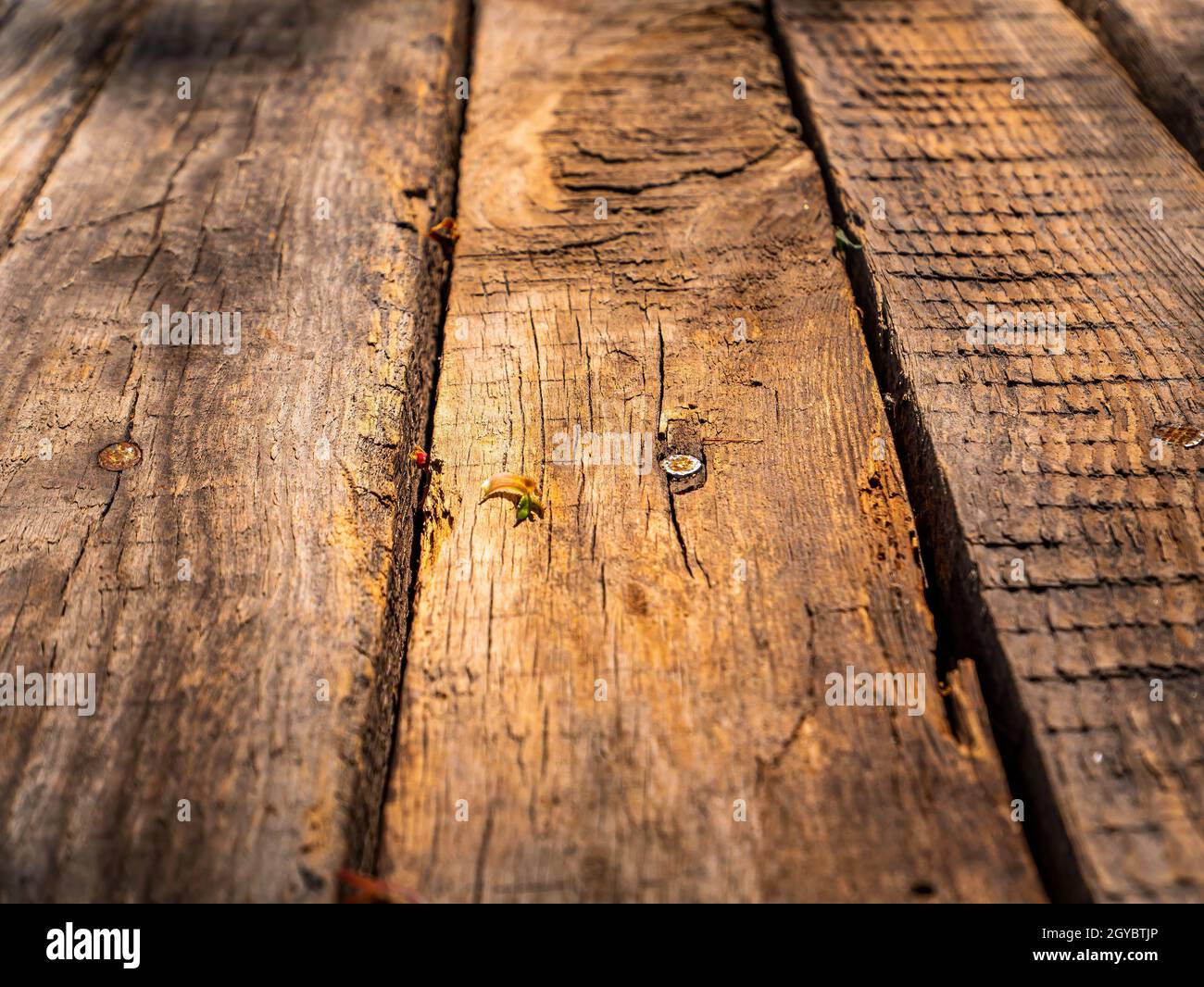 Surface texture from a row of old wooden planks. Wooden plank. Table ...