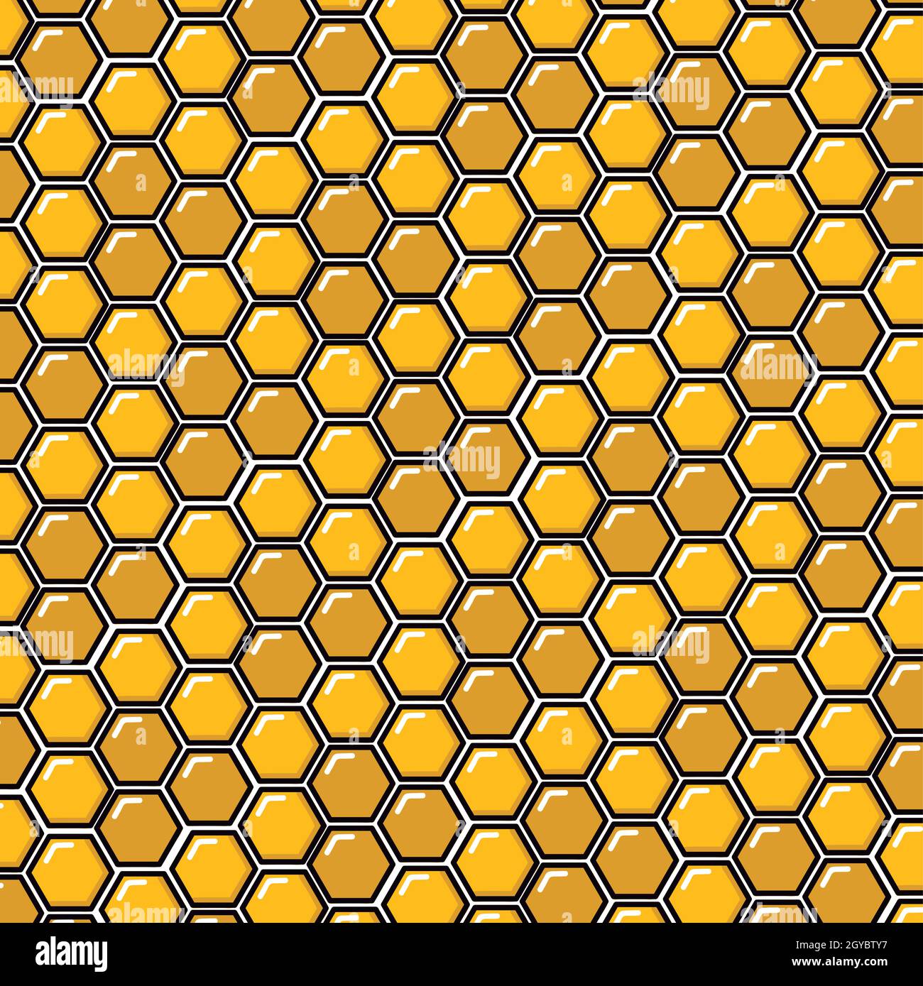 Pattern with honeycombs. Cartoon doodle yellow and orange vector illustration. Perfect ...