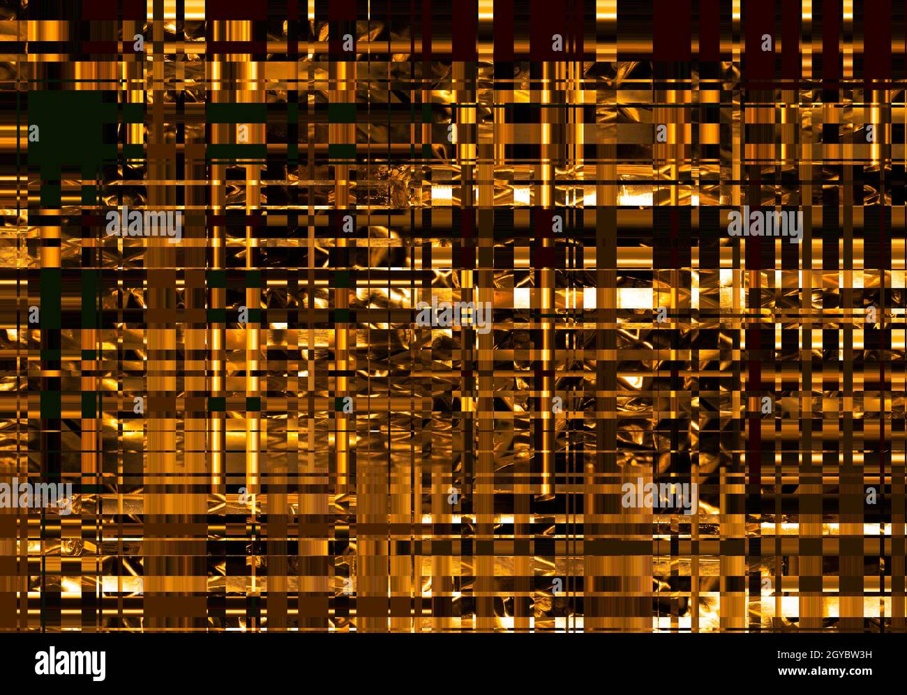 Abstract illustration of intersecting squares in gold tones. Textured ...