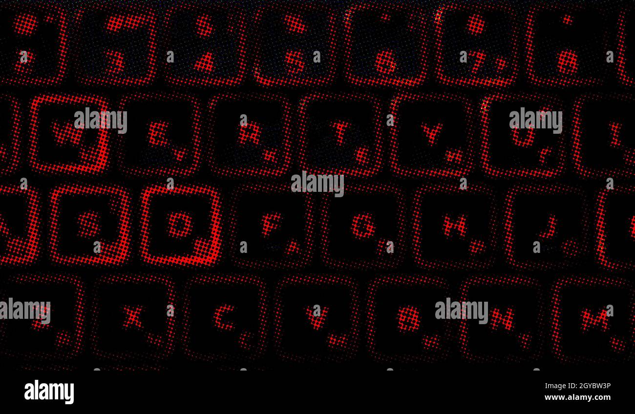 Computer keyboard in black and red colors abstract illustration ...