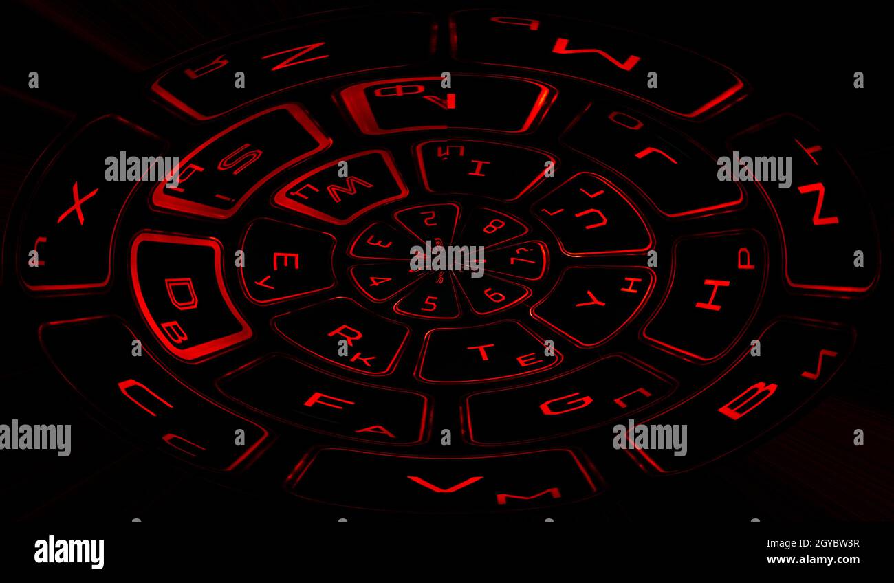 Computer keyboard in black and red colors abstract illustration ...