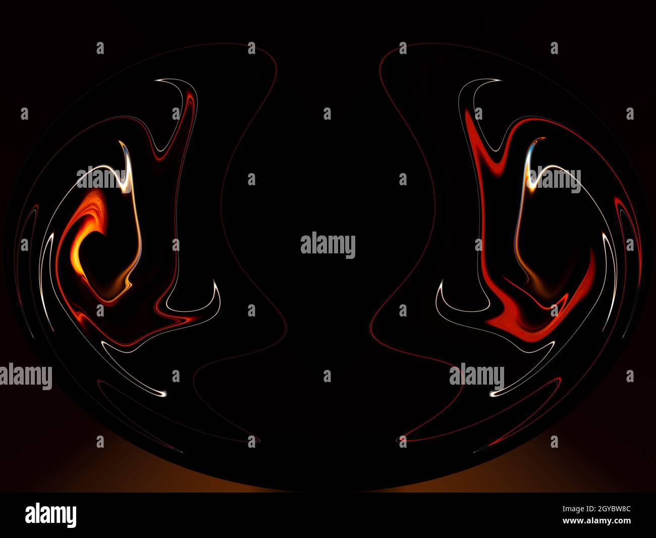 Illustration of abstract head of an alien in black and red colors ...