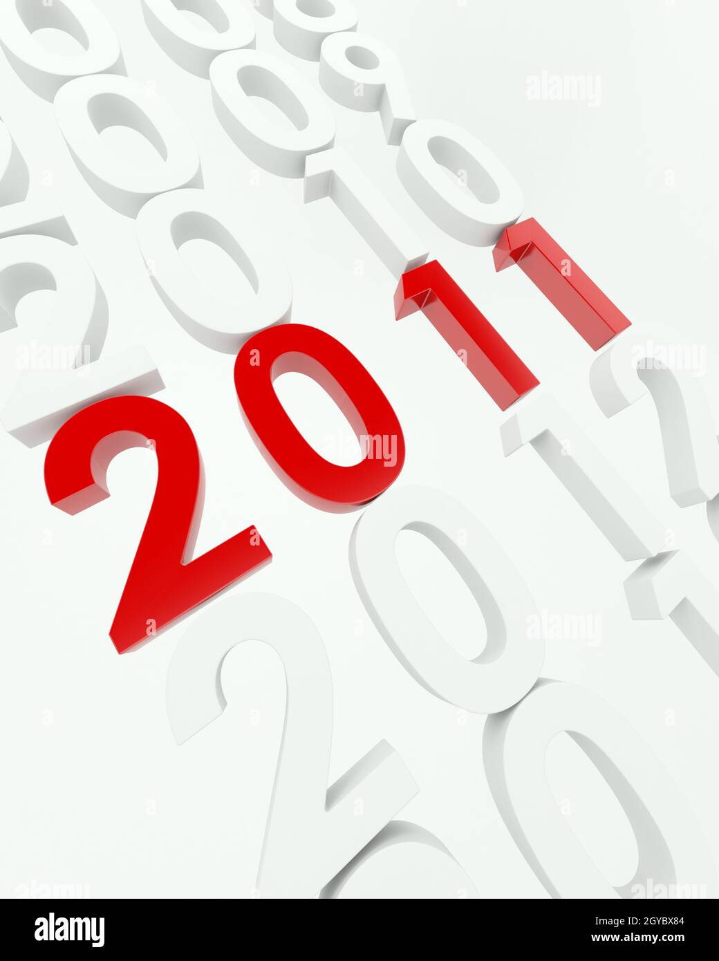3D render depicting new year 2011transition Stock Photo - Alamy