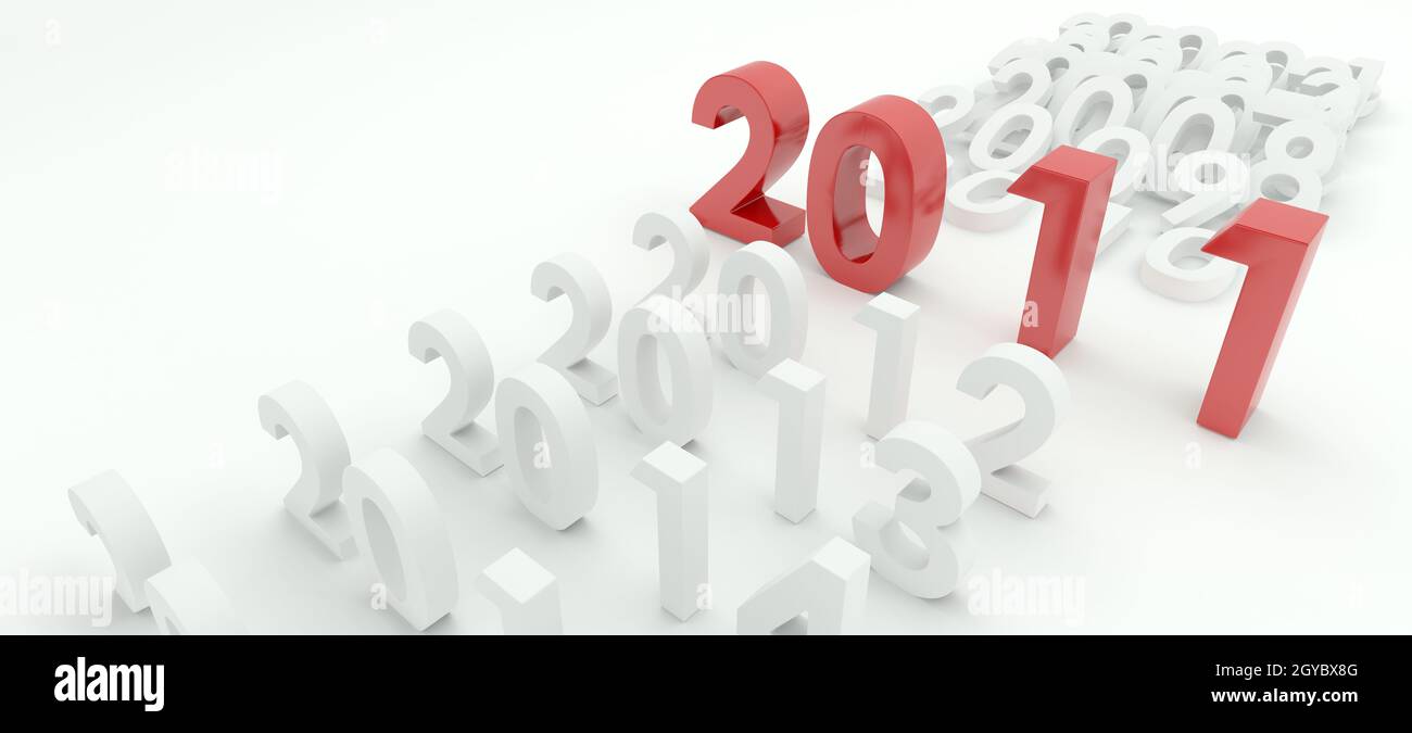 3D render depicting new year 2011transition Stock Photo - Alamy