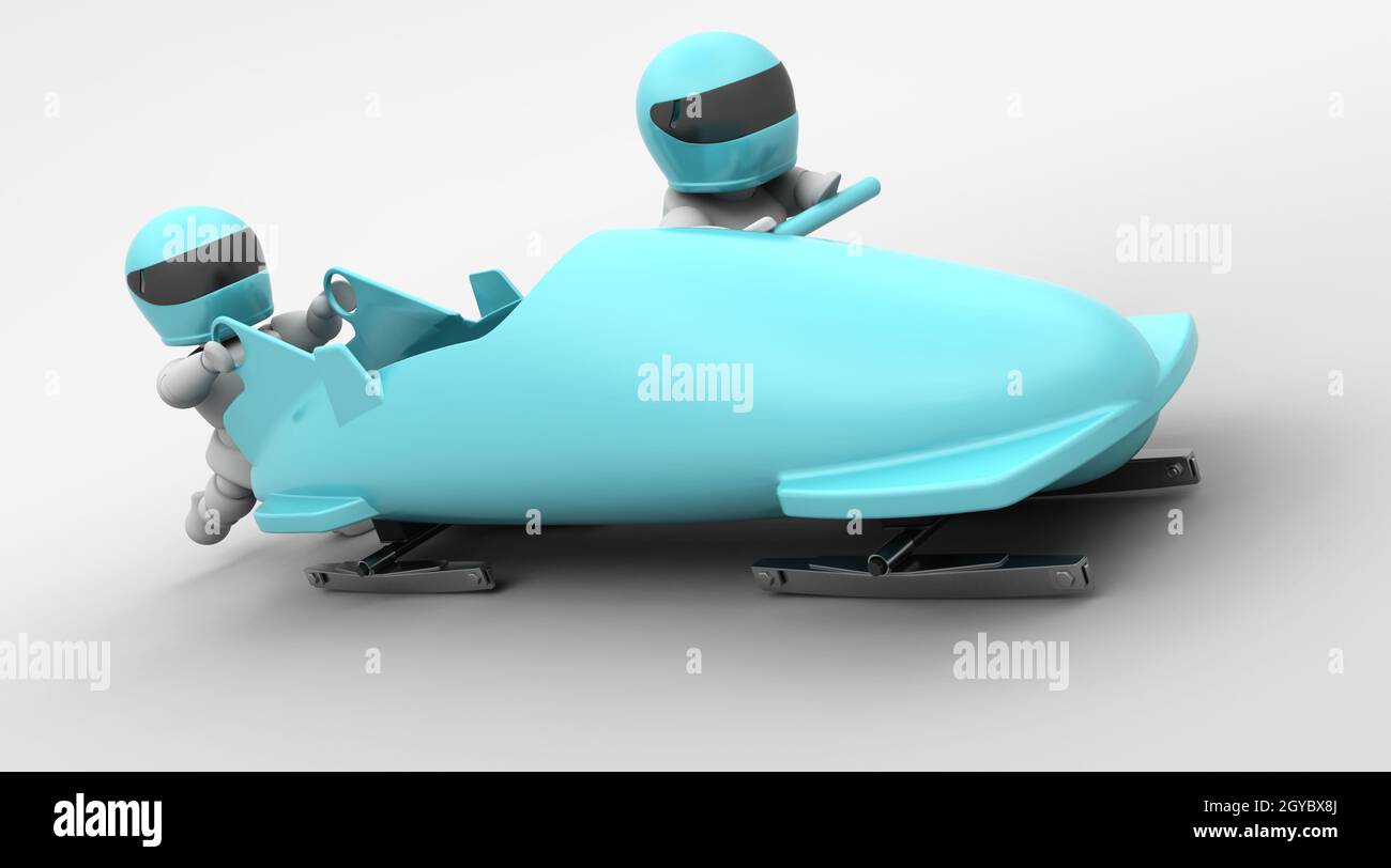 3D render of a two man bobsleigh team Stock Photo - Alamy
