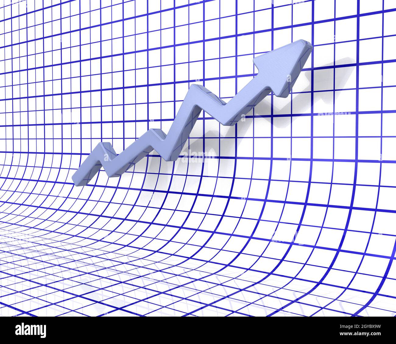 3D render of a chart showing rising profits Stock Photo - Alamy
