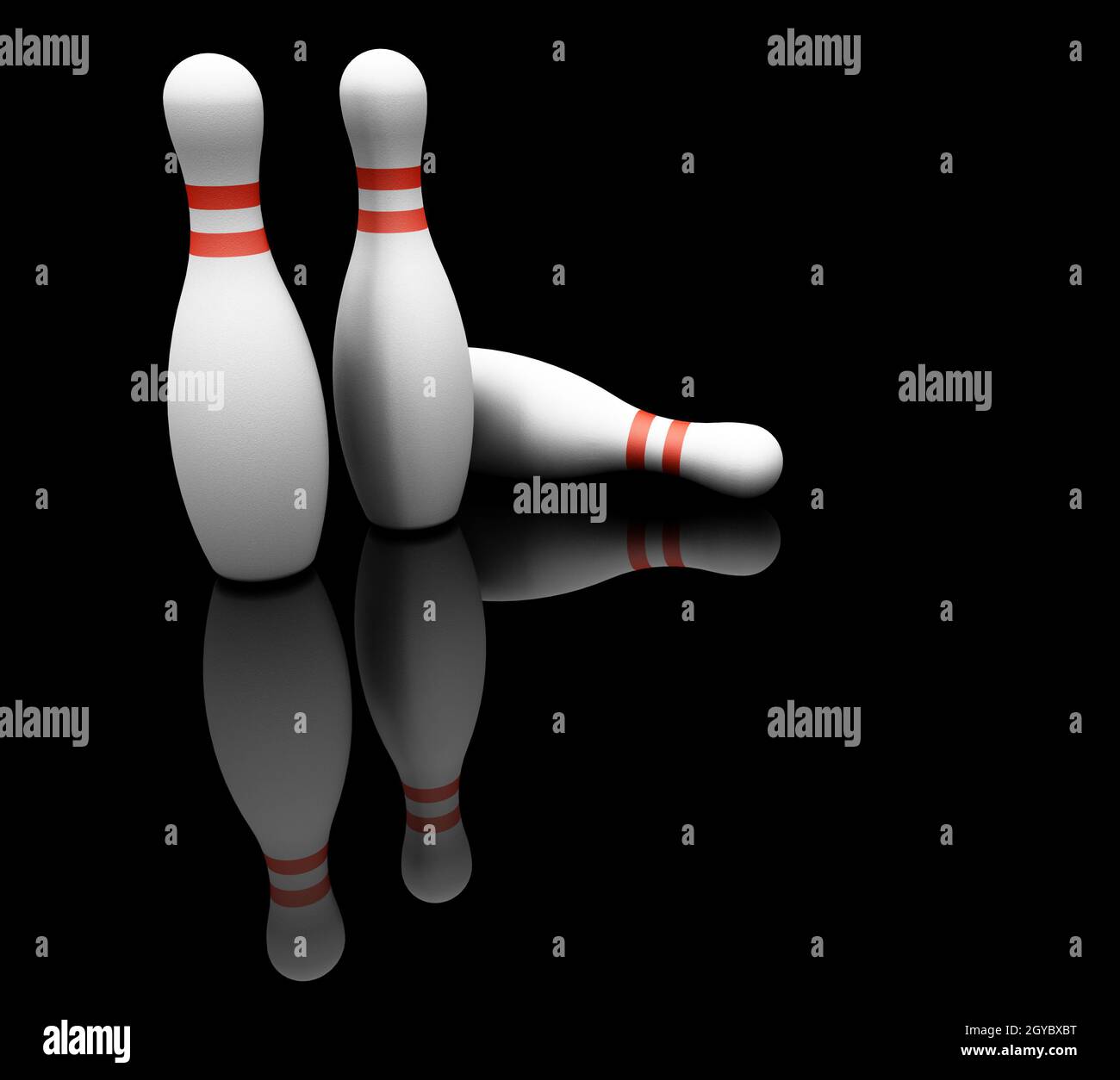 3D render of bowling pins Stock Photo - Alamy