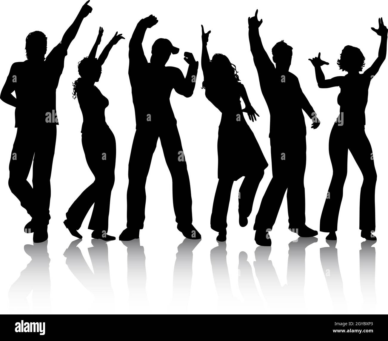 Disco dance silhouettes Cut Out Stock Images & Pictures - Alamy