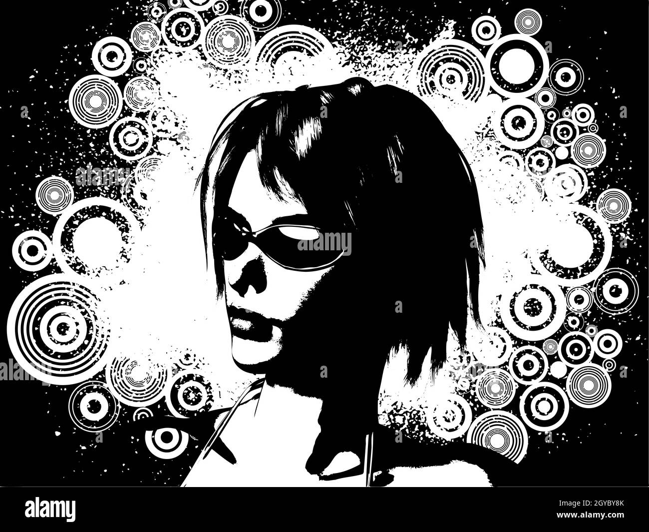 Female face on grunge background Stock Photo - Alamy