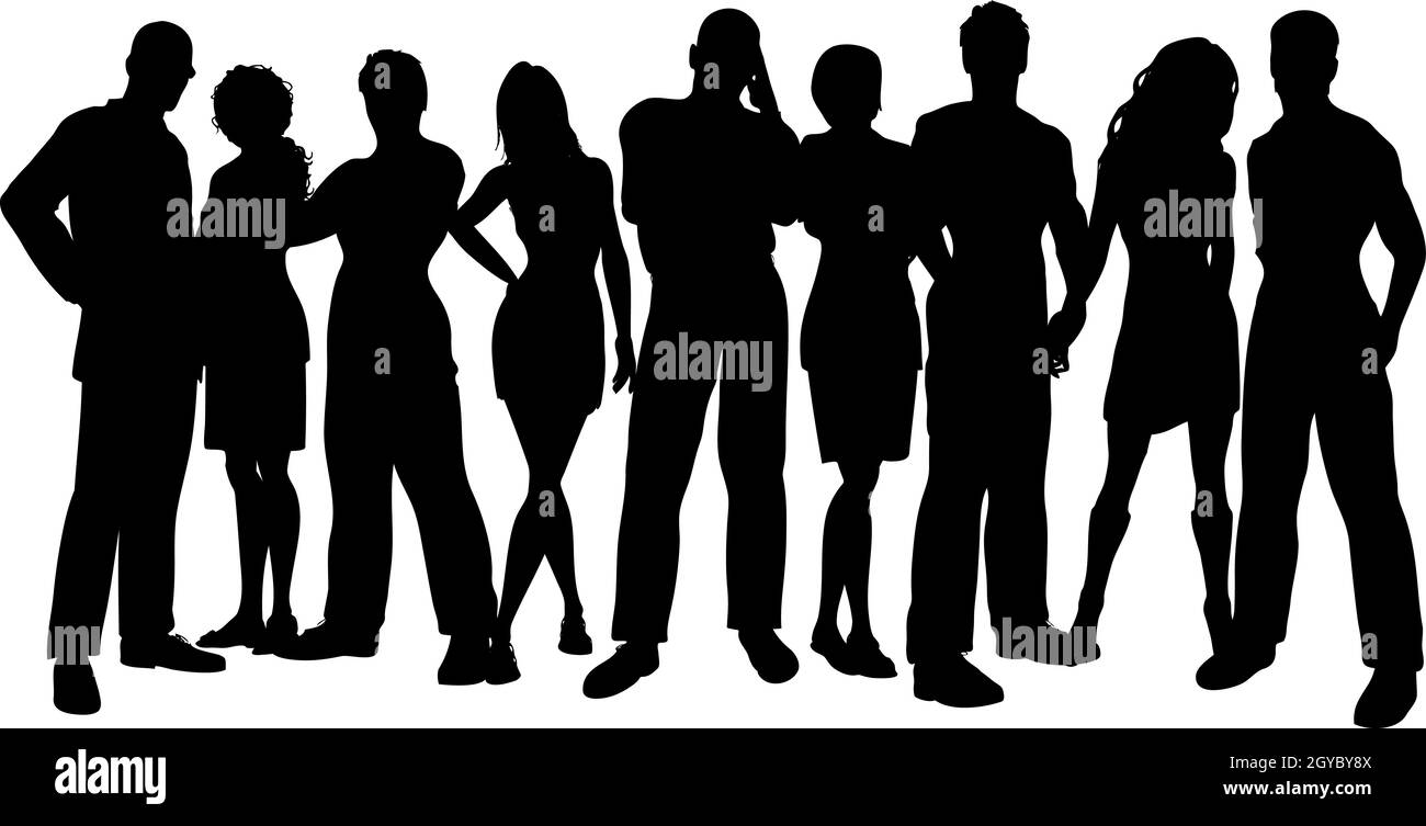 Silhouette of a group of friends Stock Photo - Alamy