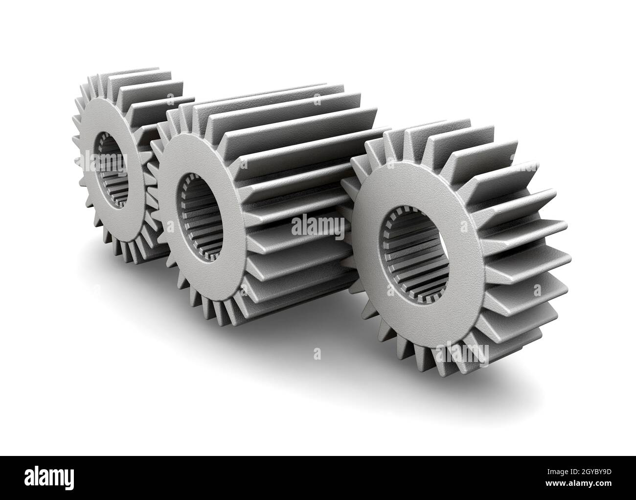 3D render of interlocking gears Stock Photo - Alamy