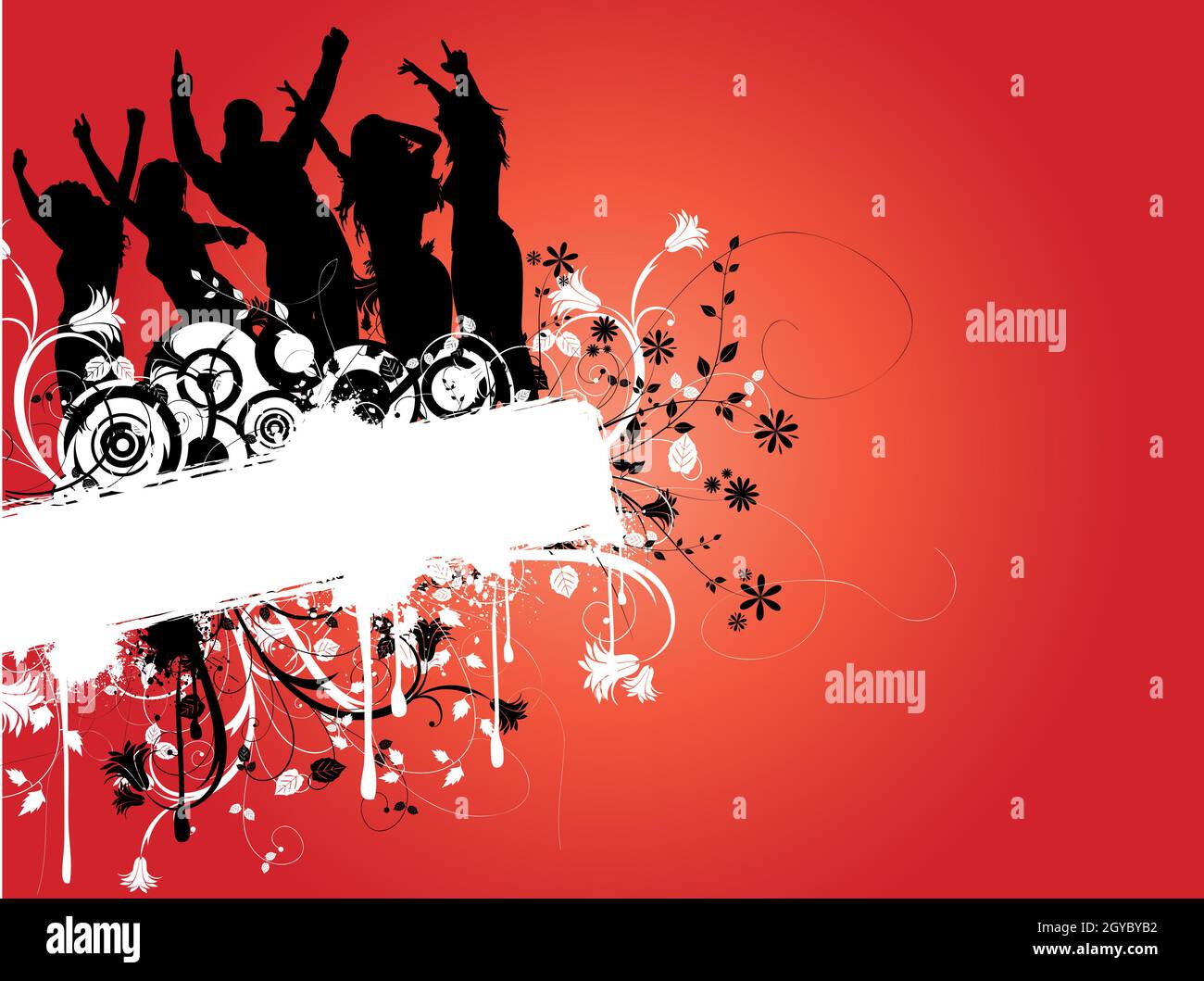 Silhouettes of people dancing on grunge background Stock Photo - Alamy