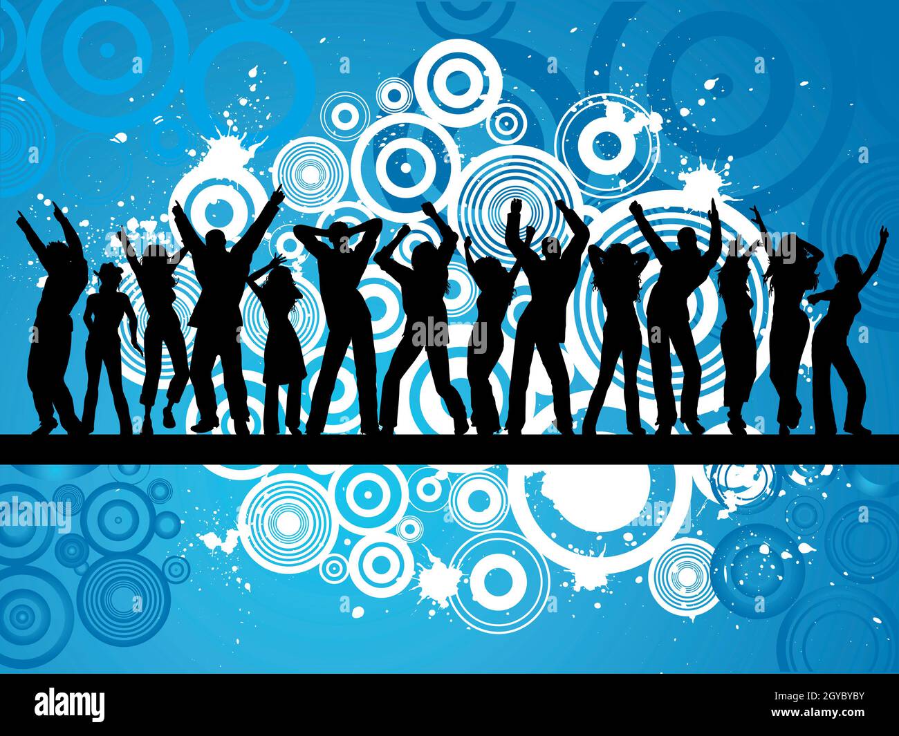 Silhouettes of people dancing on grunge background Stock Photo - Alamy