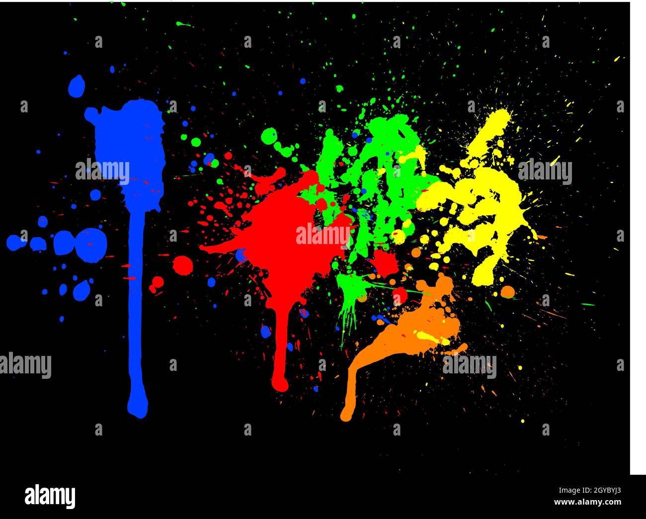 Colourful paint splats Stock Photo - Alamy