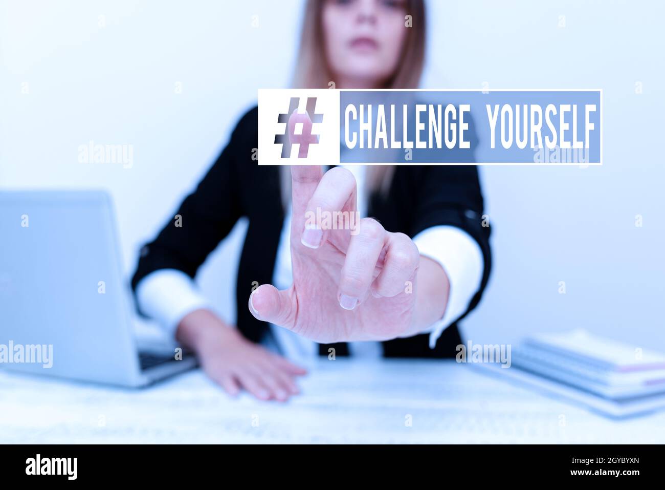 Hand writing sign Challenge Yourself, Word Written on opportunity to be ...