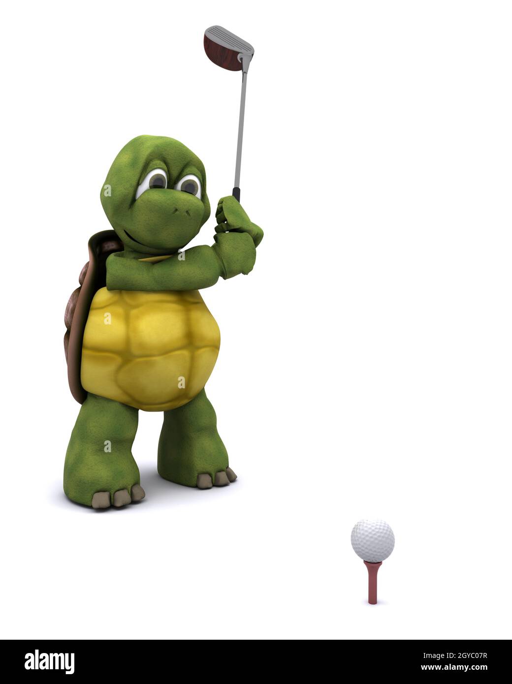 3D Render of a Tortoise Playing golf Stock Photo - Alamy