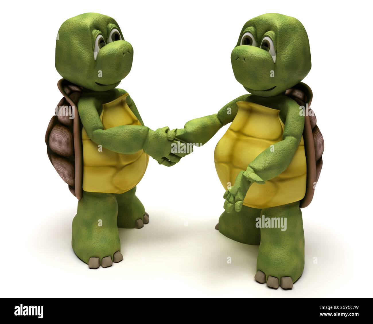 3D render of a Tortoises shaking hands Stock Photo - Alamy